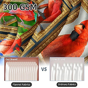 Vcmaluco Cardinal Bird Throw Blanket, Red, 50x60 inch, Acrylic, Casual, Animal Print, High Thermal Performance, Lounging, Napping, Bagged, 1 Count