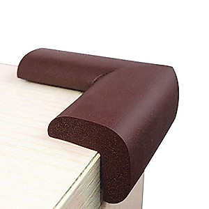 Kxtffeect 10Pcs Extra Thick Premium High Density Furniture Table Edge & Corner Guard Baby Proofing Bumper Protector - Jumbo Size Value Pack (Brown)