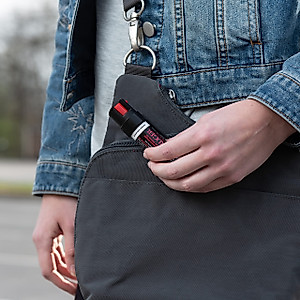 SABRE Ruger Pepper Gel with Clip, 35 Bursts, 12-Foot (4 Meter) Range, Gel Is Safer, Contains UV Marking Dye, Twist Lock Safety, Black , 0.67 Fluid Ounces