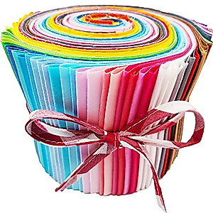 CJINZHI 28 Precut 3.94-Inch Jelly Rolls for Quilting, Cotton Fabric Strips with Solid Colors, Sewing Pattern Collection for DIY Crafts.