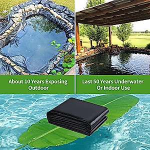 Coocure Pond Liner 7x10ft, Garden KOI Pond Liner with Seam Repair Tape. Pond Skins for Outdoor Ponds(7x10ft, 20Mil/0.5mm)