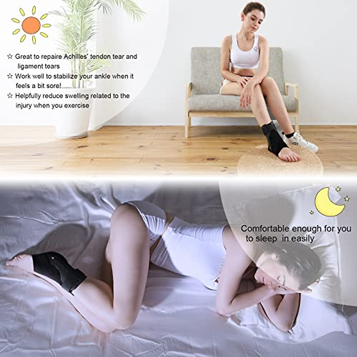 TODDOBRA Ankle Brace for Sprained Ankle, Ankle Support Brace with Side Stabilizers for Men & Women, Ankle Splint Stabilizer Volleyball, Basketball, Ankle Supports for Women (Update XL)