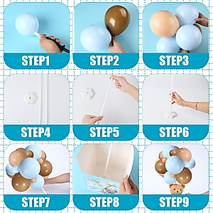 Lenwen 6 Sets Blue Bear Decorations for Baby Shower, Baby Letter Boxes Baby Shower Table Centerpieces Bear Stuffed Animals Balloon with Stand Bear Plush Toy Baby Boxes for Birthday Party Wedding