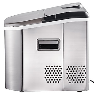 VEVOR Countertop Ice Maker, 40LBS/24H, Stainless Steel Crystal Clear Cube, Portable Ice Making Machine with LCD Display Control Panel and Ice Scoop for Home Bars Parties Commercial Use