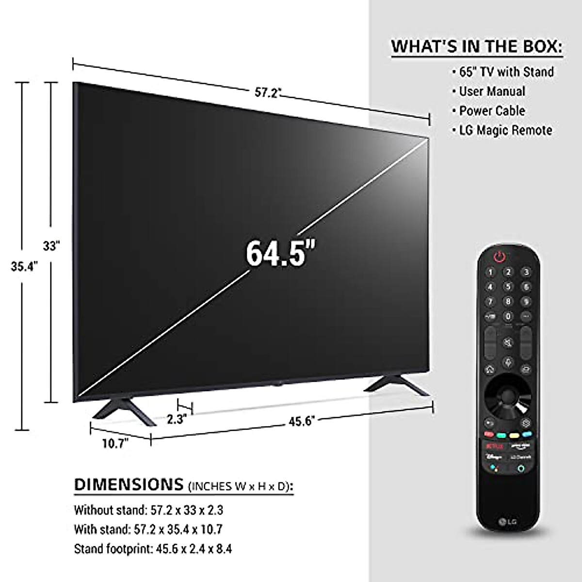LG 80 Series 65" Alexa Built-in, 4K UHD Smart TV, 60Hz Refresh Rate, Filmmaker Mode, Game Optimizer (65UP8000, 2021)