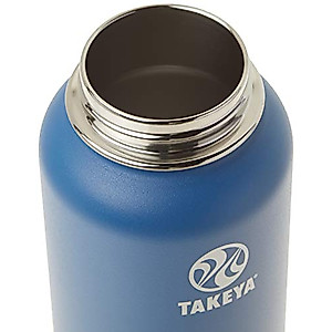 Takeya Originals 32 oz Vacuum Insulated Stainless Steel Water Bottle with Straw Lid, Navy