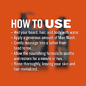 GIBS Man Wash 3 in 1 (Beard, Hair & Body) for Men with Tea Tree Oil, Travel Size, Liter