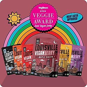 Louisville Vegan Jerky - Maple Bacon Vegan Meat - Lip-Smacking Vegan-Friendly & Vegetarian Jerky - Non-GMO Soy Protein, Gluten-Free High Protein Vegan Snacks