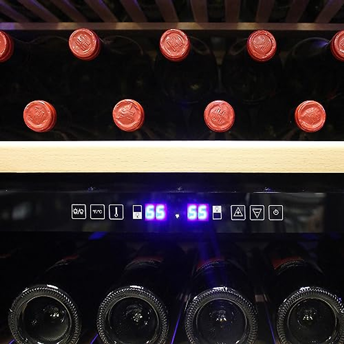 DUURA Elite DE3000WCGWB-R Wine Cooler Refrigerator Dual Zone 300 Bottle Capacity, Freestanding Design, Adjustable Temperature Control, Right Hinge, 30-Inch, Black