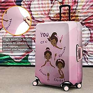 Xidingyue African American Ballerinas Thick Trolley Luggage Protective Cover Ballerina girl Elastic Suitcase Cover Fit 22-24 Inch Luggage