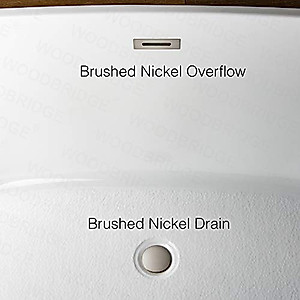 WOODBRIDGE BTA1507-B/N-Drain &O + Pillow Bathtub, 54“, Brushed Nickel