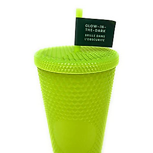 Starbucks 24 oz Double Wall Glow in the Dark Black Light UV Slime Green Cold Cup Tumbler