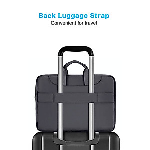 MOSISO 360 Protective Laptop Shoulder Bag Compatible with MacBook Air 15 inch M2 A2941 2023/Pro 16 inch M3 M2 M1 2023-2019, 15-15.6 inch Notebook,Matching Color Sleeve with Belt, Slate Gray