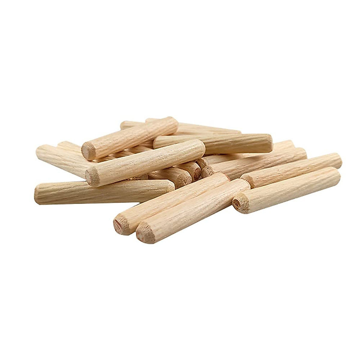 GSHLLO 60 PCS Assorted Size Wooden Dowels Pins Wood Grooved Plugs for Furniture Woodwork