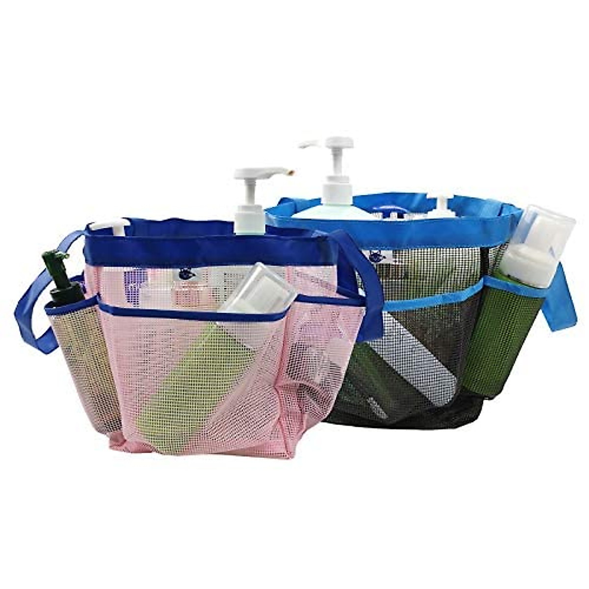 SPINFOX 2 Pack Mesh Shower Caddy, Quick Dry Shower Tote Bag Hanging Toiletry with 2 Handles for Shampoo, Conditioner, Soap and Other Bathroom Accessories