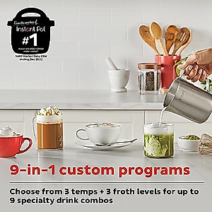 Instant Pot Instant Magic Froth 9-in-1 Electric Milk Steamer and Frother,17oz Stainless Steel Pitcher,Hot and Cold Foam Maker and Milk Warmer for Lattes,Cappuccinos,Macchiato