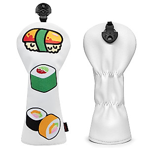 Japanese Sushi Golf Club Covers - Golf Accessory for Men, Women, Kids, Golfer - 3 Model Options Golf Driver Headcover/Golf Fairway Wood Head Cover/Hybrid Club Head Cover