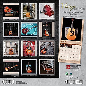 Vintage Guitars | 2023 12 x 24 Inch Monthly Square Wall Calendar | Foil Stamped Cover | BrownTrout | Instrument Classic