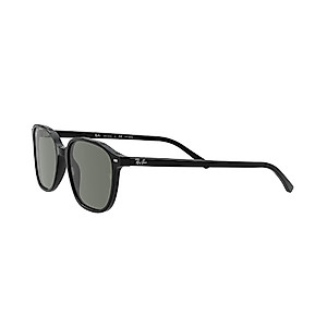 Ray-Ban RB2193 Leonard Square Sunglasses, Black/G-15 Green Polarized, 53 mm