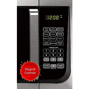 Black+Decker, Stainless Steel EM925AJK-P1 0.9-Cu. Ft. Pull Handle Microwave