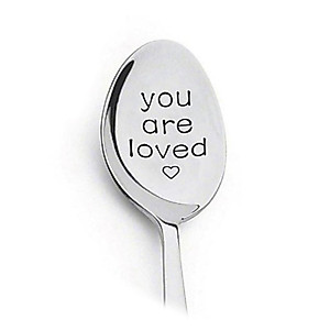 You Are Loved Gifts Spoon for Women Men Coffee Tea Gift for Grandma Husband Christmas Birthday Gifts for Mom Wife Romantic Gifts for Boyfriend Girlfriend Ice Cream Spoons