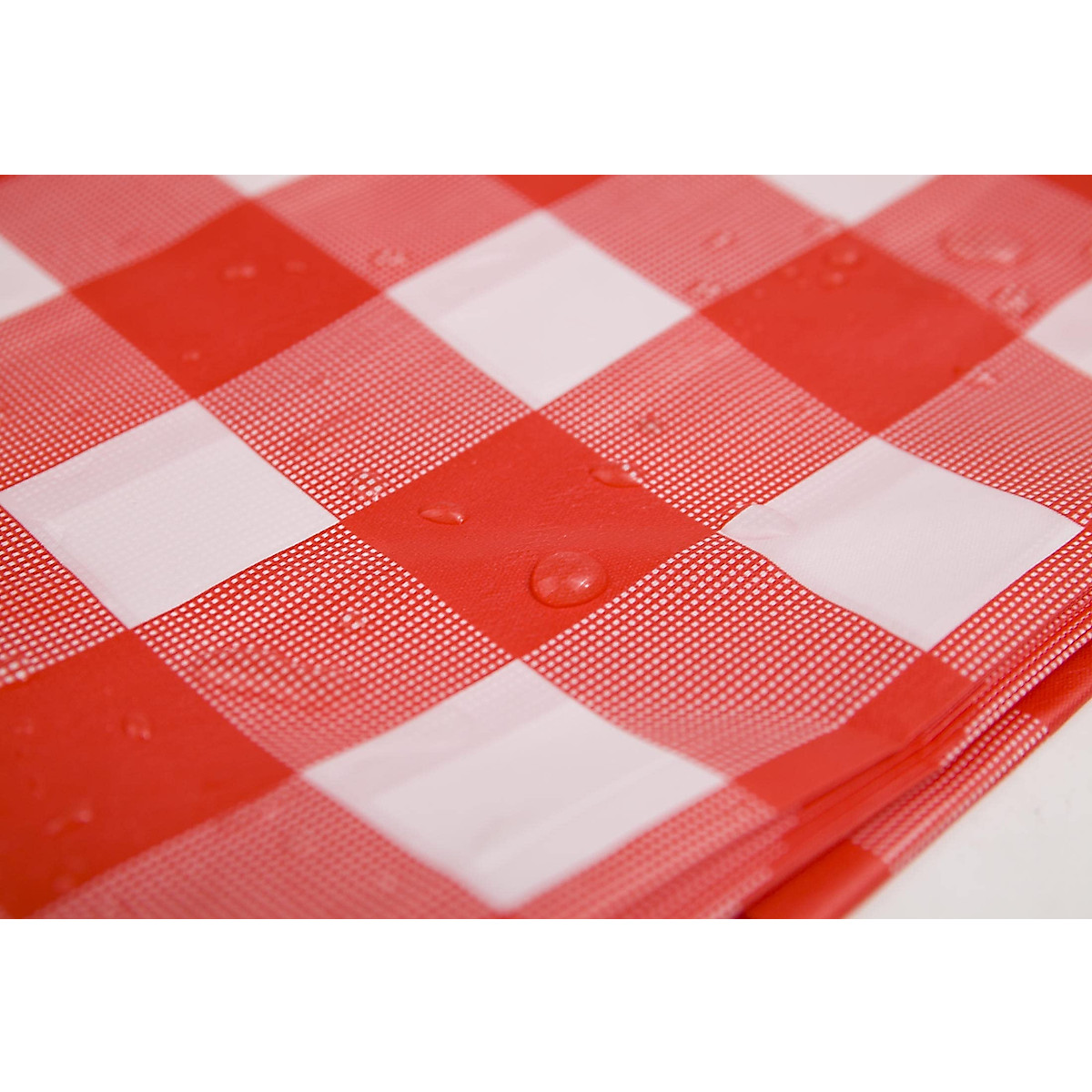 Plastic Tablecloth Disposable, Red and White Checkered Tablecloth, Pack of 6, 54" x 108" Rectangle
