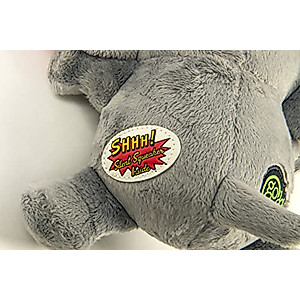 goDog Crazy Hairs Elephant Silent Squeak Plush Dog Toy, Chew Guard Technology - Gray, Large