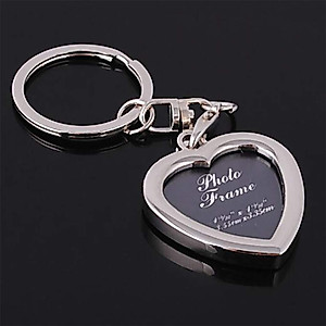 Elechobby Photo Keychain Keyring Picture Frames Commemorative Keychains (Silver Heart), Medium