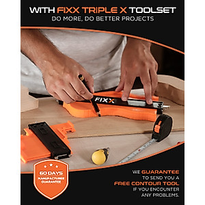 Super Gauge Shape and Outline Tool XL - Contour Gauge Profile Tool with Lock 10" and 5" - Corner Measuring Tools for Woodworking - Christmas Gifts for Men Husband Dad Him, Stocking Stuffers - FIXX