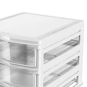 Life Story 3 Drawer Stackable Shelf Organizer Plastic Storage Drawers for Bathroom Storage, Make Up, Or Pantry Organization, White