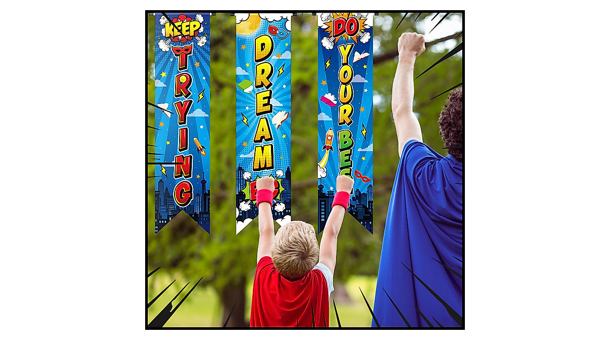 Hero Party Decorations: 3 Pc Inspirational Wall Banners