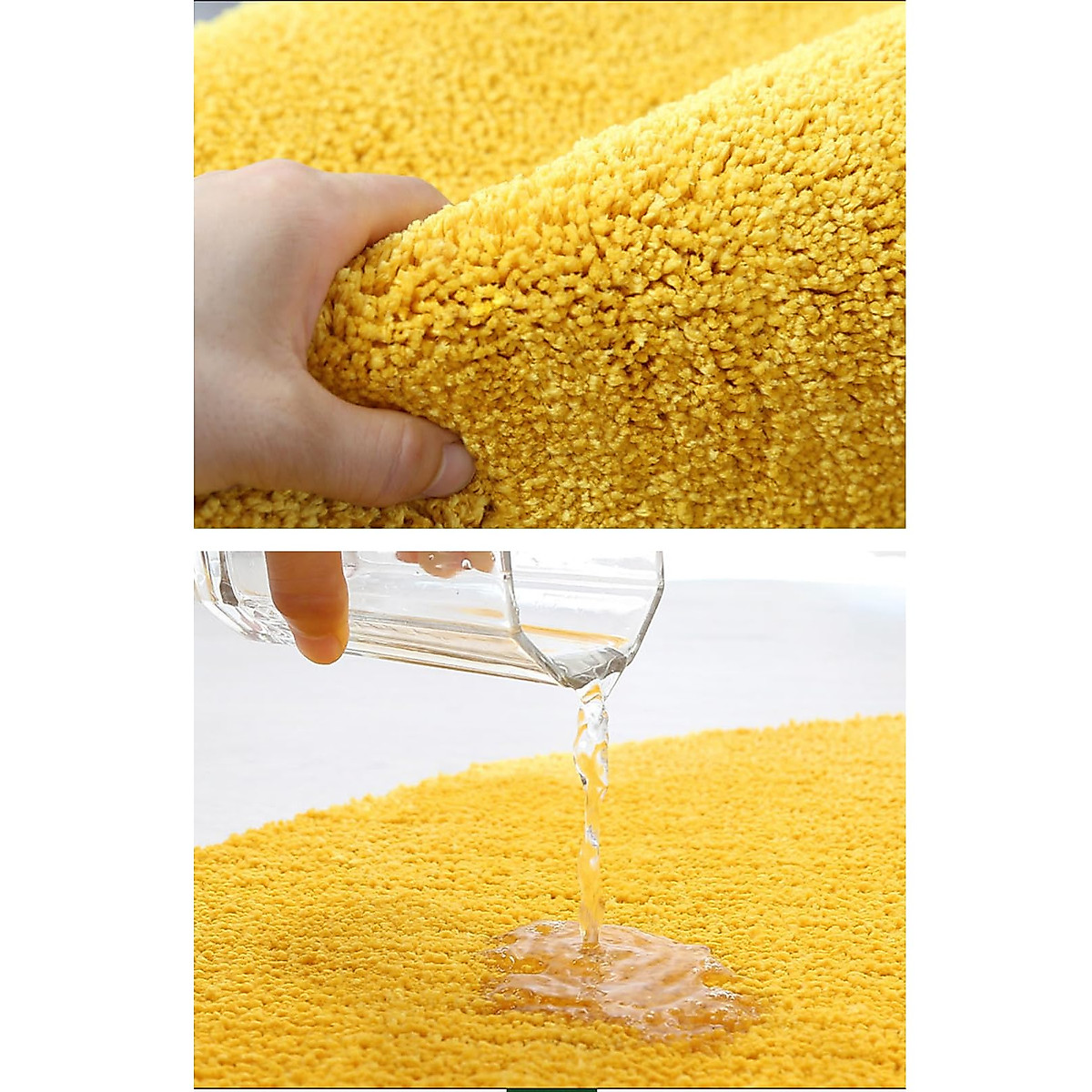 Reyox Plush Half Circle Area Rugs, Soft Fluffy Carpet, Non Slip Runner Rug for Entryway Living Room Bedroom Kitchen Bathroom Black 1.6 x 2.6 Feet