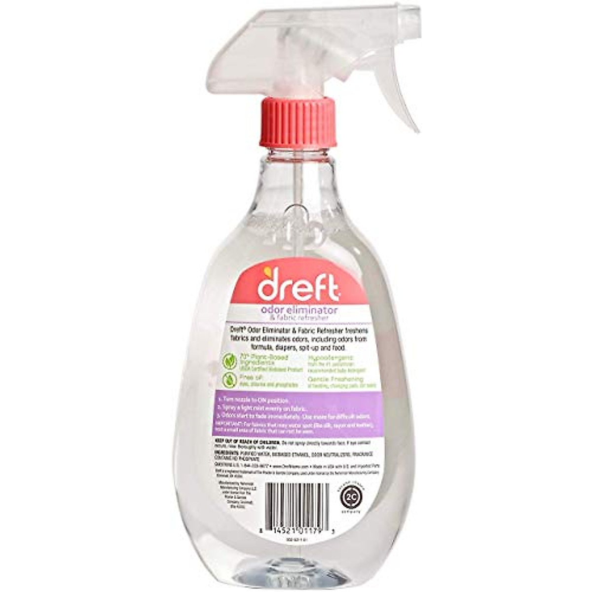 Dreft Baby Odor Eliminator & Fabric Refresher Spray, Plant- Based Ingredients and Hypoallergenic Formula, Great for Baby Clothes, Crib Sheets, Baby Strollers and More 24 Fl Oz (Pack of 4)