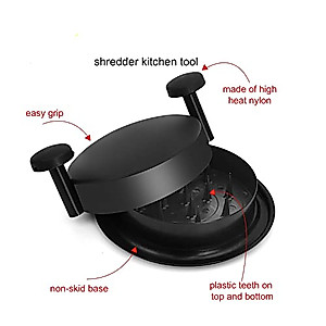 Chicken Shredder, Alternative to Bear Claws Meat Shredder, Meat Shredding Tool with Handles and Non-Skid Base Suitable for Pulled Pork, Beef and Chicken (Black)