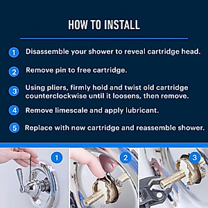 1222 Replacement Cartridge – Aftermarket Replacement Compatible with One-Handle Posi-Temp Faucets & Moen Tub Shower | Durable Brass & Plastic