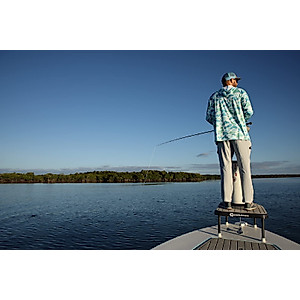 Southern Fin Apparel Performance Fishing Hoodie Shirt for Men Women UPF UV 50+ Lightweight With Hood (Large, Green Camo, l)