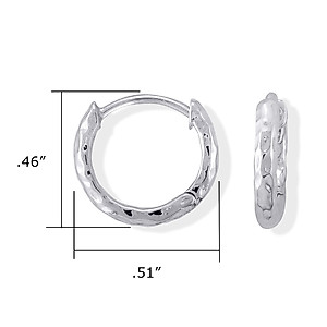 Boma Jewelry Sterling Silver Textured Huggie Hoop Earrings