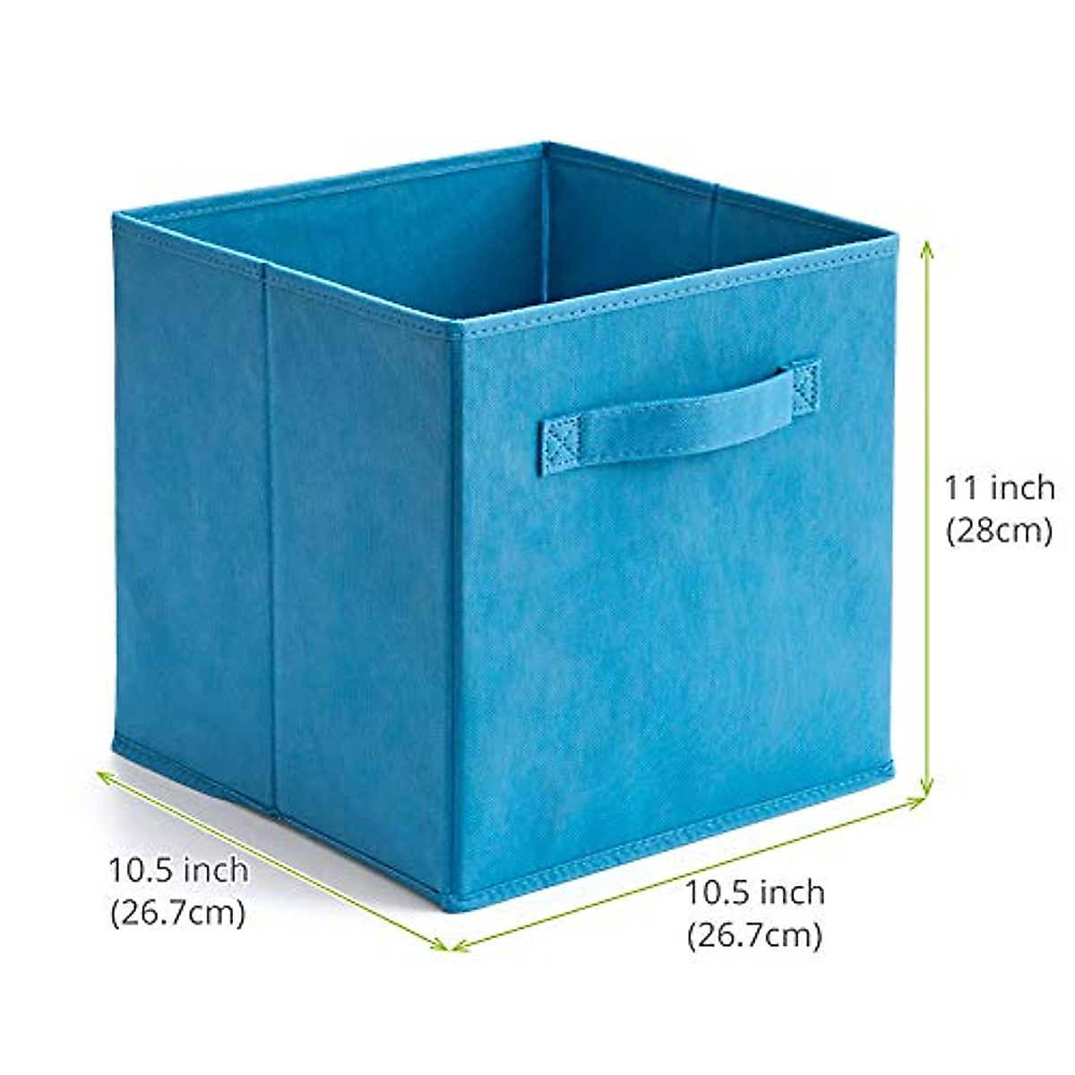 EZOWare Bundle Kit 6 Pcs Niagara Blue Collapsible Fabric Cube Storage Bin Baskets + 4 Closet Wardrobe Dresser Drawer Organizer Divider For Organizing Nursery Baby Clothes