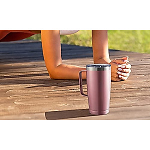 CIVAGO 20 oz Tumbler Mug with Lid and Straw, Insulated Travel Coffee Mug with Handle, Double Wall Stainless Steel Vacuum Coffee Tumbler, Thermal Coffee Cup, Navy Blue