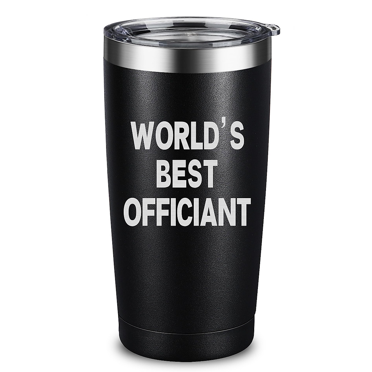 ARIABLE Officiant Gifts for Wedding, Officiant Gift from Bride, Groomsmen Gifts - World's Best Officiant for Men Women - Engraved Insulated Stainless Steel Tumbler, 20oz, Black