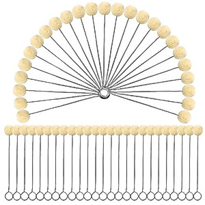 BUTUZE 50 Pcs Wool Daubers Wool Daubers Ball Brush Leather Dye Tool with Metal Handle Wool Daubers for Leather Dyes for DIY Crafts Projects