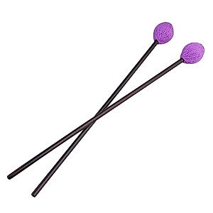 Maple Handles and Purple Woolen Yarn Head Soft Keyboard Marimba Mallets Pack of 2