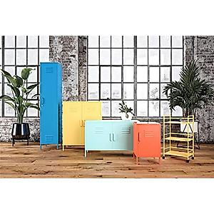 Novogratz Cache Metal Locker End Table, Orange