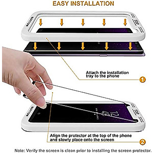 (2 Pack) Supershieldz Designed for Samsung Galaxy Note 8 Tempered Glass Screen Protector with (Easy Installation Tray) 0.33mm, Anti Scratch, Bubble Free