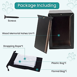 Cuodia: Dog Urn for Ashes,pet urns Wood Boxes Pet Photo Cremation Urn, Pet Urns, Dog Urn,urns for Pets Ashes Dogs,cat urns for Ashes, (Small)…