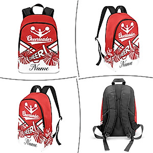 zaaprintblanket Personalized Cheerleader Cheer White Red Backpack Casual Daypack Bag for Man Woman