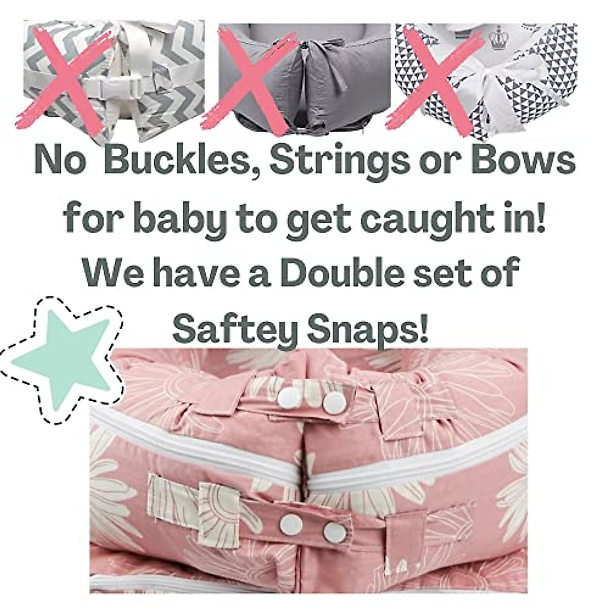 Newborn Baby Nest Portable Infant Lounger Replacement Cover ONLY, Hypoallergenic, Premium, Fits Dockatot Deluxe