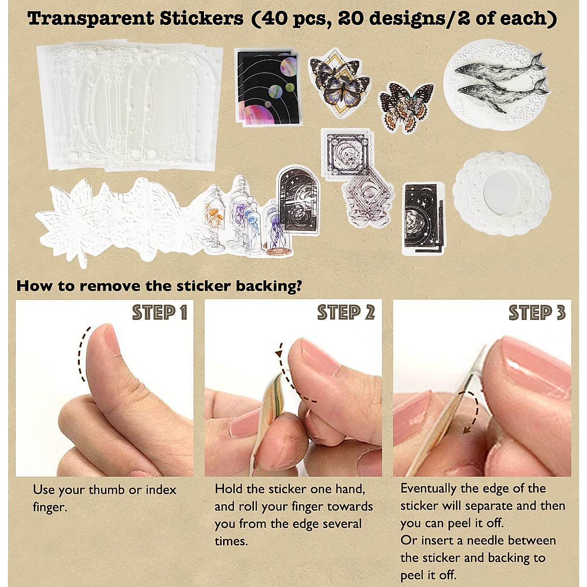 Knaid 200 Pieces Vintage Ephemera Bundle Junk Journal Kit Scrapbook Supplies Paper Sticker Material Pack for Art Journaling Bullet Journals Planners Collage Decoupage Crafter Gifts (Black & Blue)