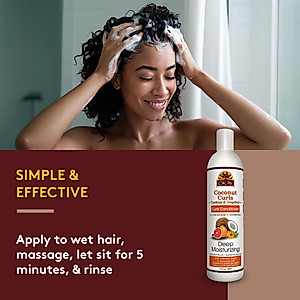 OKAY Coconut Curls Gardenia&Grapefruit Conditioner Helps Moisturize,Hydrate,and Define Curls Sulfate,Silicone,Paraben Free For All Hair Types and Textures Made in USA 12oz