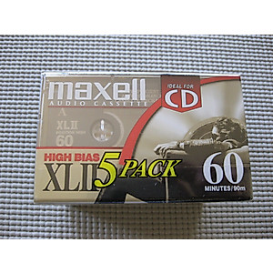 Maxell 139858 60-Minute High Bias Standard Cassette Audio Tape - 5 Pack